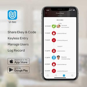 ULTRALOQ U-Bolt Bluetooth Enabled Keypad Smart 5-in-1 Keyless Entry | Smartphone App for iOS and Android | Anti-peep Code | Auto Unlock & Auto Lock | Match Home Aesthetics, Satin Nickel