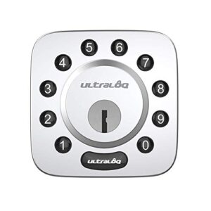 ULTRALOQ U-Bolt Bluetooth Enabled Keypad Smart 5-in-1 Keyless Entry | Smartphone App for iOS and Android | Anti-peep Code | Auto Unlock & Auto Lock | Match Home Aesthetics, Satin Nickel