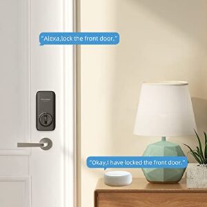 LaView Smart Lock + Connect Wi-Fi Bridge, Enabled Connect WiFi & Bluetooth Smart Door Lock, Wireless & Keyless Entry Door Lock, Fits Your Existing Deadbolt, Compatible with Alexa & Google Assistant