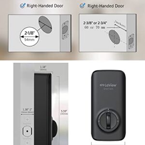 LaView Smart Lock + Connect Wi-Fi Bridge, Enabled Connect WiFi & Bluetooth Smart Door Lock, Wireless & Keyless Entry Door Lock, Fits Your Existing Deadbolt, Compatible with Alexa & Google Assistant