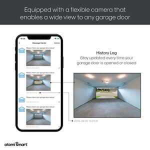 Atomi Smart Garage Door Opener - Built-in Camera, WiFi-Compatible with Alexa, Google Assistant, iOS, Android, and the Atomi Smart App, Wireless Control, Real-Time Notifications and Alerts