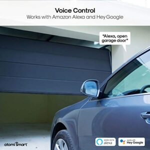 Atomi Smart Garage Door Opener - Built-in Camera, WiFi-Compatible with Alexa, Google Assistant, iOS, Android, and the Atomi Smart App, Wireless Control, Real-Time Notifications and Alerts