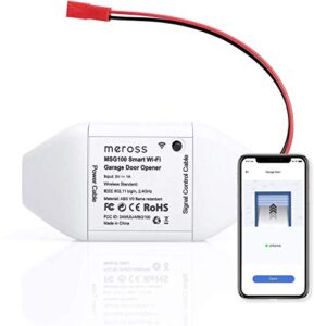 meross smart garage door opener remote, app control, compatible with alexa, google assistant and smartthings, multiple notification modes, no hub needed