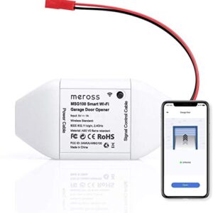 meross Smart Garage Door Opener Remote, APP Control, Compatible with Alexa, Google Assistant and SmartThings, Multiple Notification Modes, No Hub Needed