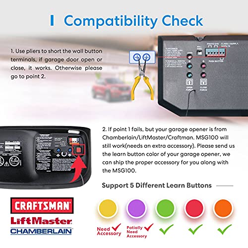 meross Smart Garage Door Opener Remote, APP Control, Compatible with Alexa, Google Assistant and SmartThings, Multiple Notification Modes, No Hub Needed