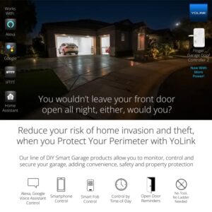 YoLink 1/4 Mile World's Longest Range Smart Wireless Garage Door Opener, App Control, Compatible with Alexa IFTTT, YoLink Hub Required