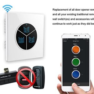 Wireless Garage Door Opener Remote WiFi Switch Universal Controlled by Smartphone for Automatic Gate Opener System (Without Door Sensor)