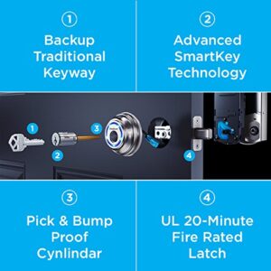 Kwikset - Kevo 99250-203 Kevo 2nd Gen Bluetooth Touch-to-Open Deadbolt Smart Lock featuring SmartKey Security, Venetian Bronze