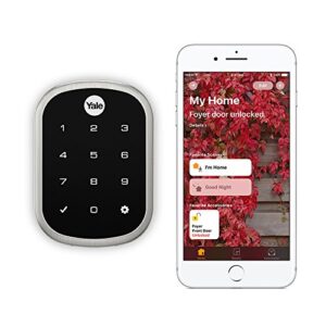 yale assure lock sl – key free smart lock with touchscreen keypad – works with apple homekit and siri (yrd256im1619) in satin nickel