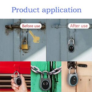 Fingerprint Padlock Keyless Smart Touch Metal Warteoof IP65 Anti-Theft Intelligent for Sports Gym School Out Door Fence Hasp Storage Backpack Suitcase Luggage Grey