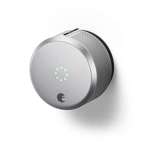 August AUG-SL-CON-S03 Silver Smart Lock Pro, 3rd Generation-Dark Gray, Apple Home Kit Compatible and Z-Wave Plus Enabled