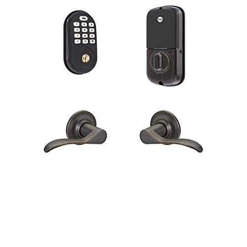 Yale Security B-YRD216-ZW-NW-0BP Yale Assure Lock Z-Wave with Norwood Works with Ring Alarm, Smartthings, and Wink Smart Keypad Deadbolt with Matching Lever, Bronze