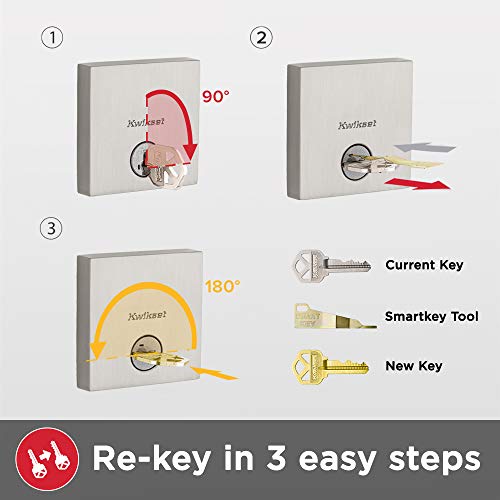 Kwikset 914 SmartCode® Contemporary Square Electronic Deadbolt Featuring SmartKey Security™ and Z-Wave Technology in Matte Black, 99140-028