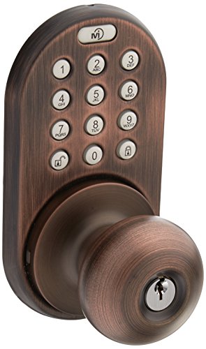 MiLocks XKK-02OB Digital Door Knob Lock with Keyless Entry via Remote Control and Keypad Code for Interior Doors - (Oil-Rubbed Bronze)