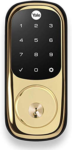 Yale Touchscreen Electronic Deadbolt with Z-Wave, Polished Brass (YRD220-ZW-605), Works with Alexa via SmartThings or Wink