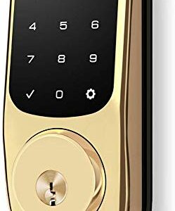 Yale Touchscreen Electronic Deadbolt with Z-Wave, Polished Brass (YRD220-ZW-605), Works with Alexa via SmartThings or Wink