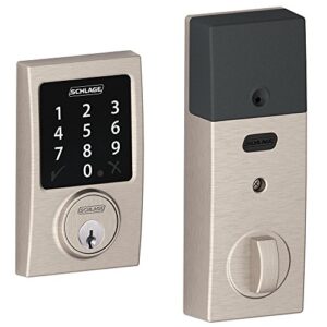 schlage lock company be468cen619 connect century touchscreen deadbolt, satin nickel