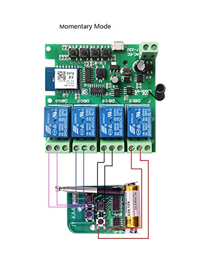 MHCOZY WiFi RF Relay Switch,Set to emulate Both pushbutton with Inching Mode and switches with Self-Locking Mode,WiFi Remote and Voice Control Garage gate Fireplace (Smart Life app, 4CH)