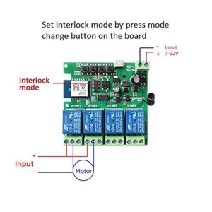 MHCOZY WiFi RF Relay Switch,Set to emulate Both pushbutton with Inching Mode and switches with Self-Locking Mode,WiFi Remote and Voice Control Garage gate Fireplace (Smart Life app, 4CH)