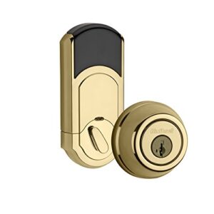 kwikset 910 signature series traditional deadbolt featuring smartkey security and home connect technology 99100-061 in lifetime polished brass