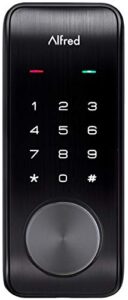 alfred db2-b smart door lock deadbolt touchscreen keypad, pin code + key entry + bluetooth, up to 20 pin codes (black)