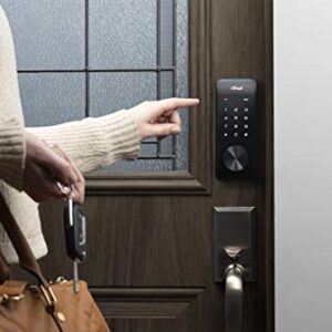 Alfred DB2-B Smart Door Lock Deadbolt Touchscreen Keypad, Pin Code + Key Entry + Bluetooth, Up to 20 Pin Codes (Black)