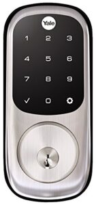 yale assure lock with zigbee – smart touchscreen keypad deadbolt – works with xfinity home, amazon echo show, amazon echo plus and more – satin nickel