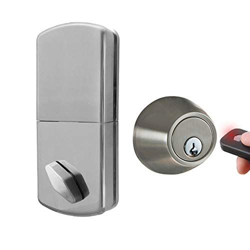 MiLocks WF-02SN Digital Deadbolt Door Lock with Keyless Entry via Remote Control for Exterior Doors, Satin Nickel