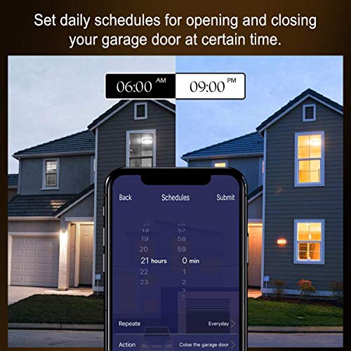 Newgoal Smart Garage Door Controller WiFi Switch Compatible Garage Door Opener Smart Phone Remote Control Timing Function Voice Control (Ewelink APP)