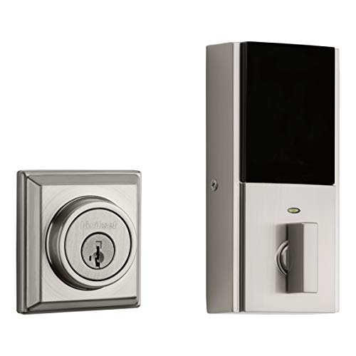 Kwikset 99140-132 Signature Series 2nd Gen Square Smart Lock Featuring SmartKey Security and Home Connect Technology Contemporary Z-Wave Plus Deadbolt, Satin Nickel