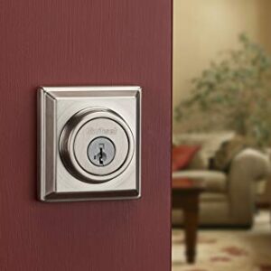 Kwikset 99140-132 Signature Series 2nd Gen Square Smart Lock Featuring SmartKey Security and Home Connect Technology Contemporary Z-Wave Plus Deadbolt, Satin Nickel