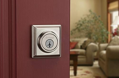 Kwikset 99140-132 Signature Series 2nd Gen Square Smart Lock Featuring SmartKey Security and Home Connect Technology Contemporary Z-Wave Plus Deadbolt, Satin Nickel