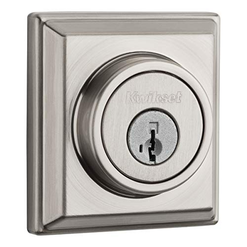 Kwikset 99140-132 Signature Series 2nd Gen Square Smart Lock Featuring SmartKey Security and Home Connect Technology Contemporary Z-Wave Plus Deadbolt, Satin Nickel