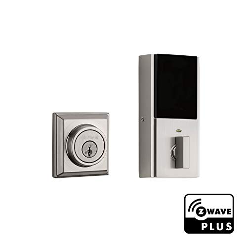 Kwikset 99140-132 Signature Series 2nd Gen Square Smart Lock Featuring SmartKey Security and Home Connect Technology Contemporary Z-Wave Plus Deadbolt, Satin Nickel