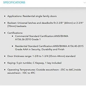 Schlage Z-Wave Connect Century Touchscreen Deadbolt with Built-In Alarm, Satin Chrome, BE469 CEN 626, Works with Alexa via SmartThings, Wink or Iris