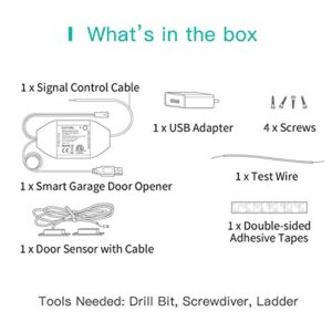 Lomota Smart WiFi Garage Door Opener Remote, Tuya Smart Life APP Control, Work with Alexa and Google Assistant, No Hub Needed