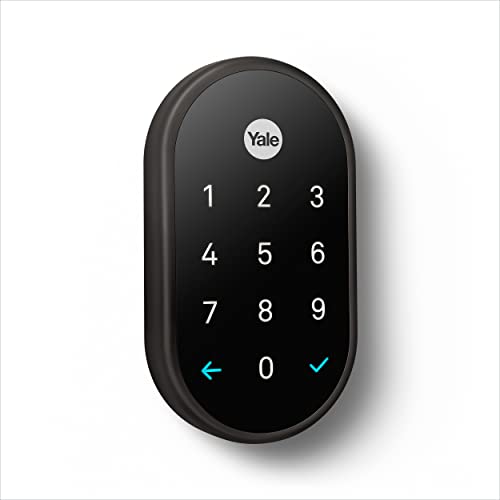 Google Nest x Yale Lock - Tamper Proof Smart Lock for Keyless Entry - Keypad Deadbolt Lock for Front Door - Works with Nest Secure Alarm System - Black Suede