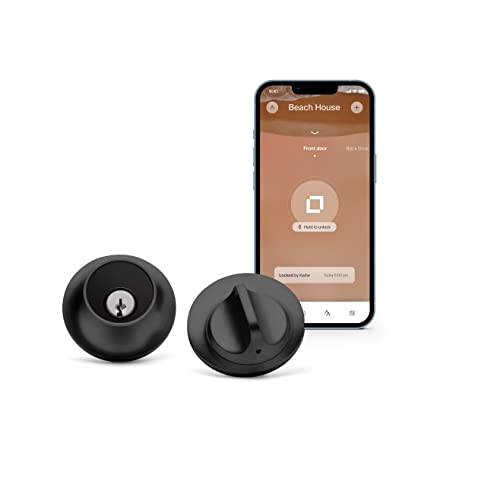 Level Lock Smart Lock Touch Edition - Smart Deadbolt for Keyless Entry Using Touch, Key Card or Smartphone, Bluetooth Lock, Compatible with Apple HomeKit, Matte Black