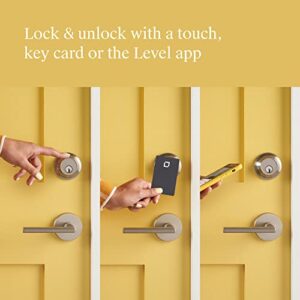 Level Lock Smart Lock Touch Edition - Smart Deadbolt for Keyless Entry Using Touch, Key Card or Smartphone, Bluetooth Lock, Compatible with Apple HomeKit, Matte Black