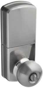 milocks wkk-02sn digital door knob lock with keyless entry via remote control for interior doors, satin nickel