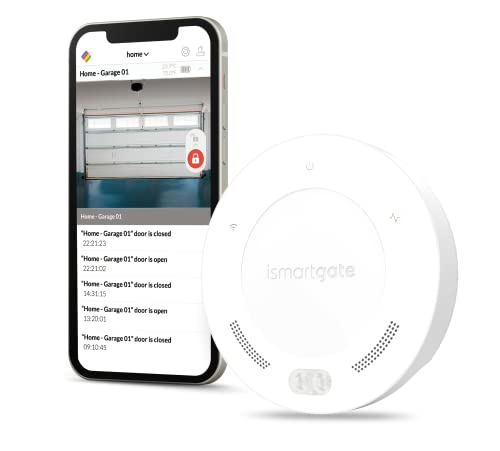 ismartgate Mini Smart Garage Door Opener Remote, APP Control, Compatible with Amazon Alexa, Google Assistant, IFTTT, Compatible with All Garage Openers. Wired Sensor Included.