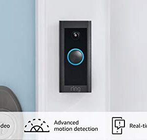 Ring Video Doorbell Wired – Convenient, essential features in a compact design, pair with Ring Chime to hear audio alerts in your home (existing doorbell wiring required) - 2021 release