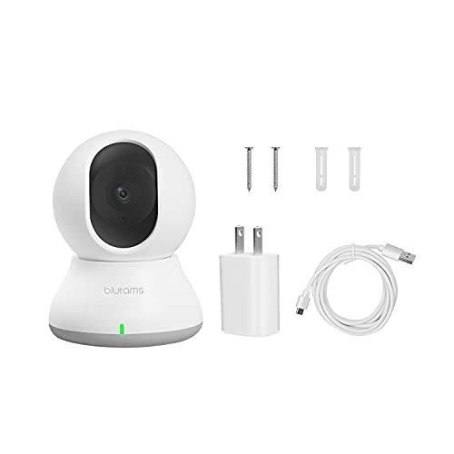 blurams Security Camera, 2K Indoor Camera 360-degree Pet Camera for Home Security w/ Motion Tracking, Phone App, 2-Way Audio, IR Night Vision, Siren, Works with Alexa & Google Assistant