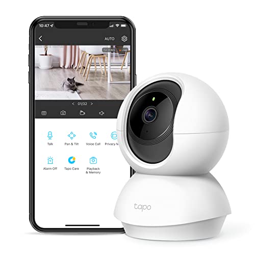 TP-Link Tapo Pan/Tilt Security Camera for Baby Monitor, Pet Camera w/ Motion Detection, 1080P, 2-Way Audio, Night Vision, Cloud & SD Card Storage, Works with Alexa & Google Home (C200)