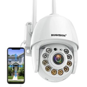 boavision security camera outdoor, wireless wifi ip camera home security system 360° view,motion detection, auto tracking,two way talk,hd 1080p pan tile full color night vision