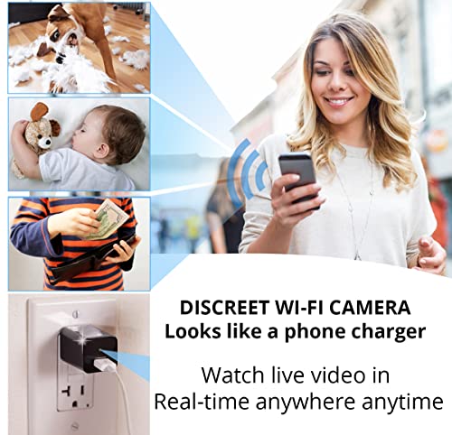 Spy Camera Wireless Hidden WiFi Camera with Remote View - HD 1080P - Spy Camera Charger - Spy Camera Wireless - USB Hidden Camera - Nanny Camera - Premium Security Camera - Hidden Cam - iOS Android