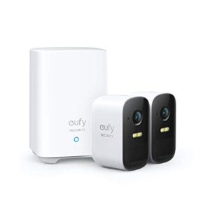 eufy security, eufycam 2c 2-cam kit, security camera outdoor, wireless home security system with 180-day battery life, homekit compatibility, 1080p hd, ip67, night vision, no monthly fee