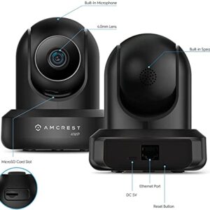 Amcrest 4MP ProHD Indoor WiFi Camera, Security IP Camera with Pan/Tilt, Two-Way Audio, Night Vision, Remote Viewing, 4-Megapixel @30FPS, Wide 90° FOV, IP4M-1041B (Black)