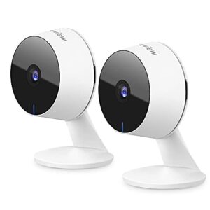 laview home security camera hd 1080p(2 pack) motion detection,include 2 sd cards,two-way audio,night vision,wifi indoor surveillance wired for baby/pet,alexa and google,cloud service (us server)