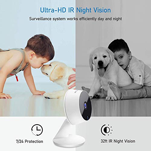 LaView Home Security Camera HD 1080P(2 Pack) Motion Detection,Include 2 SD Cards,Two-Way Audio,Night Vision,WiFi Indoor Surveillance Wired for Baby/pet,Alexa and Google,Cloud Service (US Server)